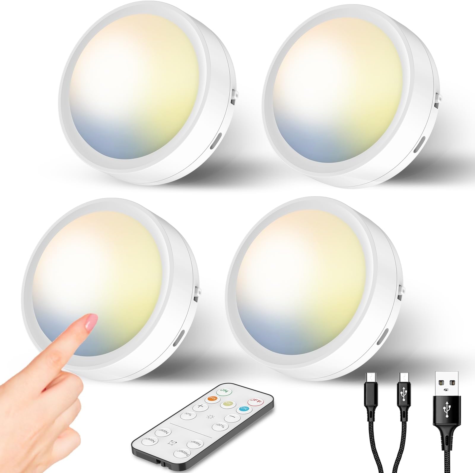 Dimmbar LED Spot Akku mit Fernbedienung, 1600mAh Batteriebetrieben ...