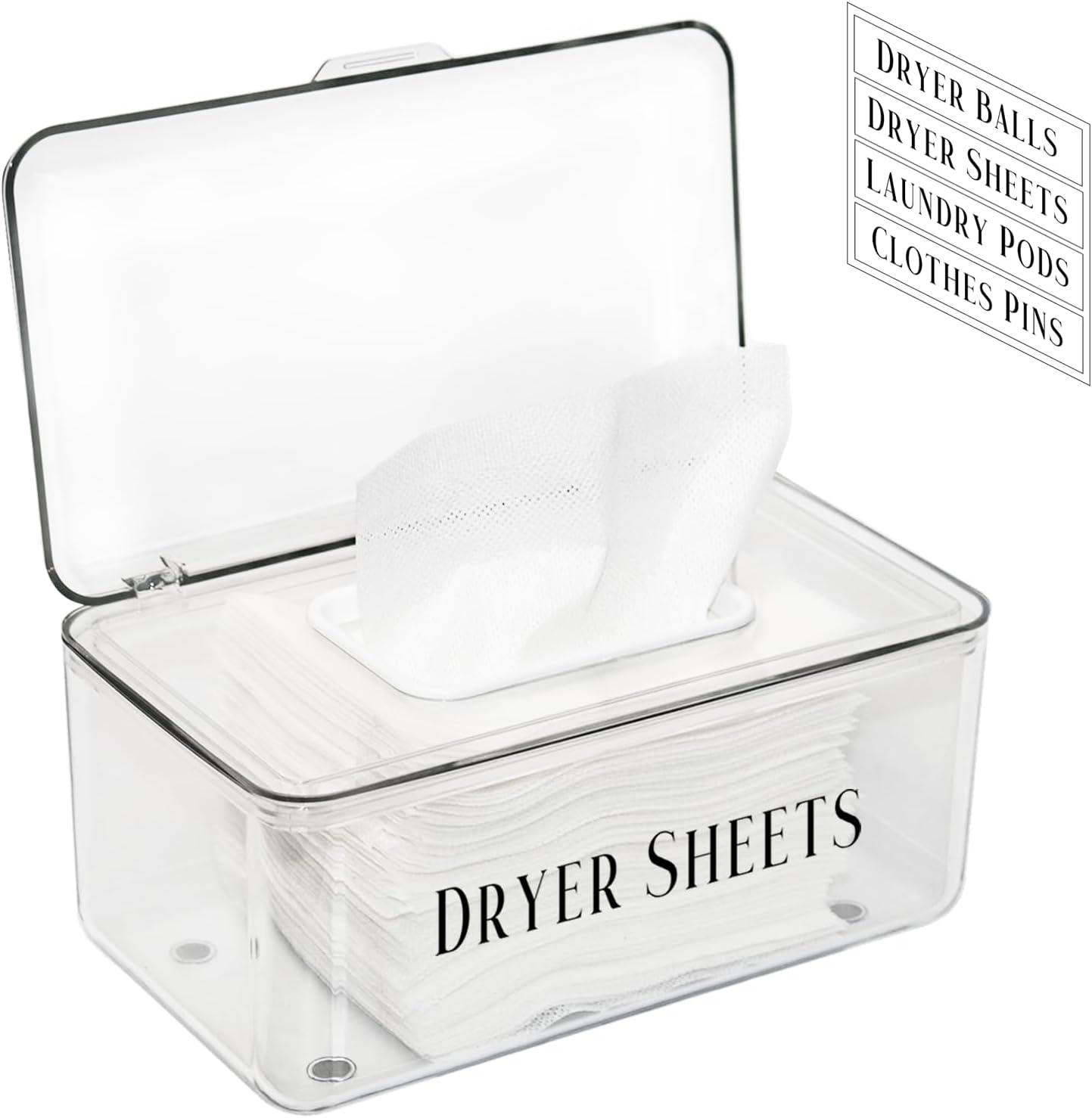 Amazon.com: Dryer Sheet Holder, Laundry Dryer Sheet Container, Clear ...