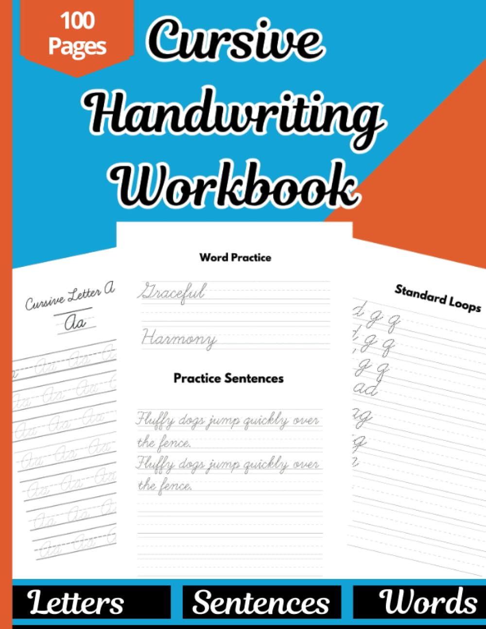 English Cursive Writing Practice Book: 100 Pages 8.5 x 11 Alphabet ...