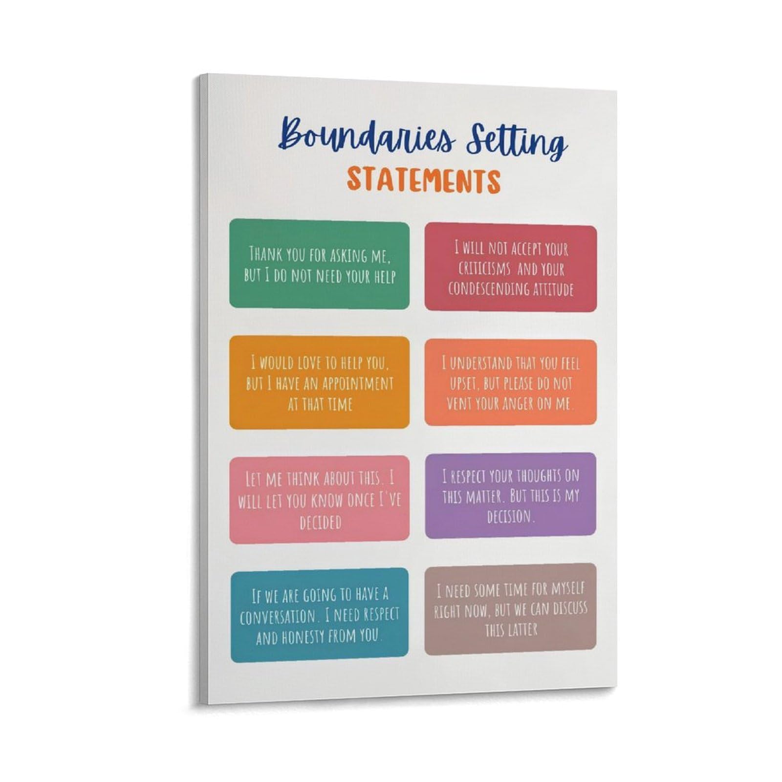 Amazon.com: GRMYUNS Boundaries Statements Poster Mental Health Art ...