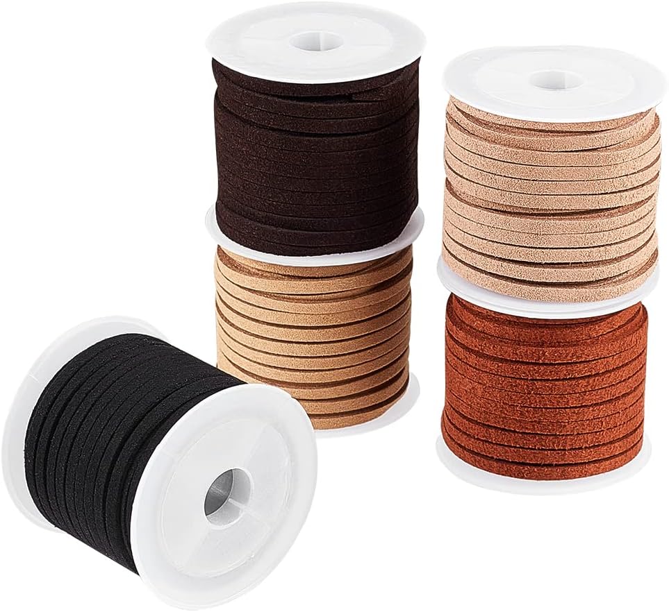 Amazon.com: Cridoz Faux Suede Leather Cord, 25 Rolls Flat for Jewelry ...