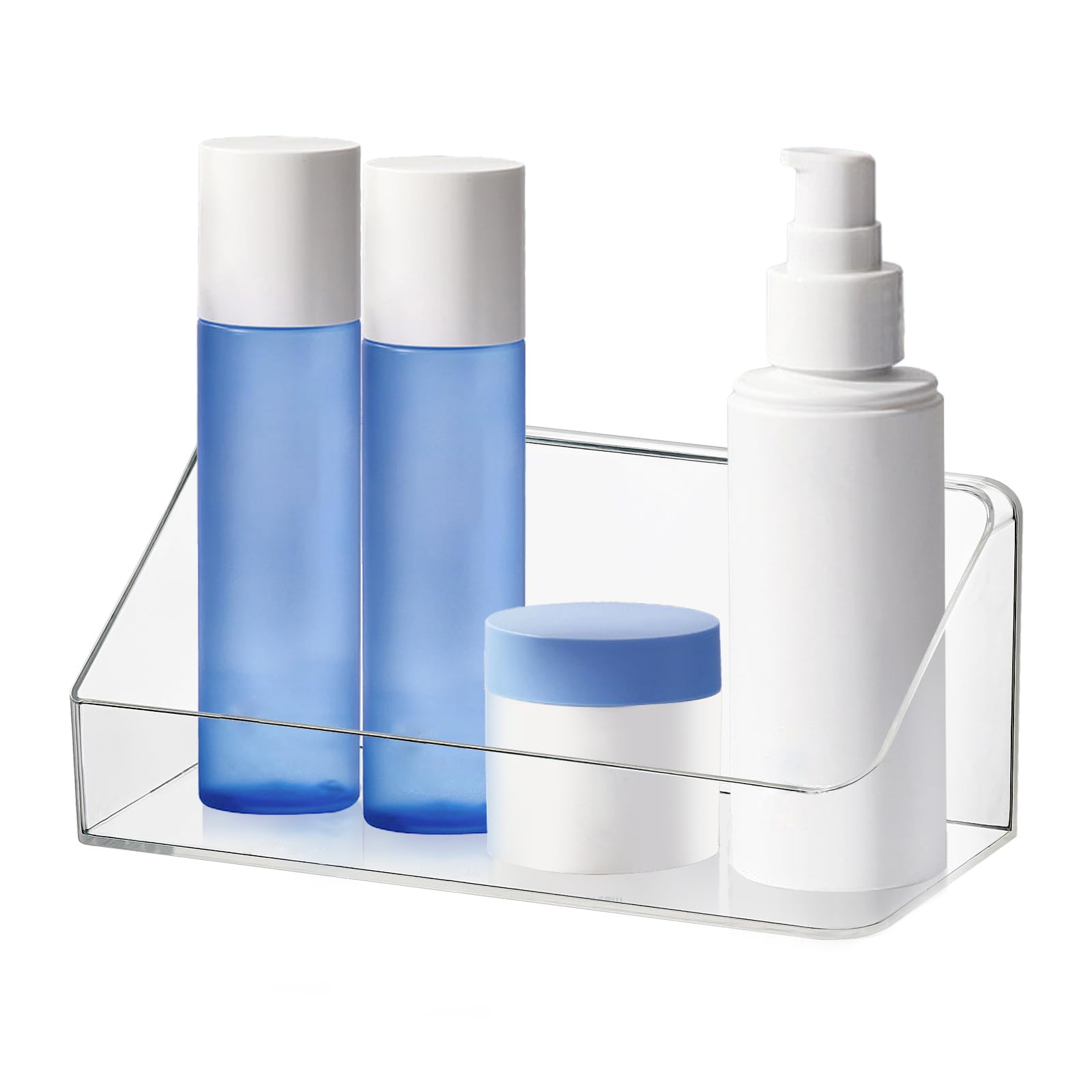 poeland Wall Mounted Storage Organizer, No Drilling Bathroom Shelf ...