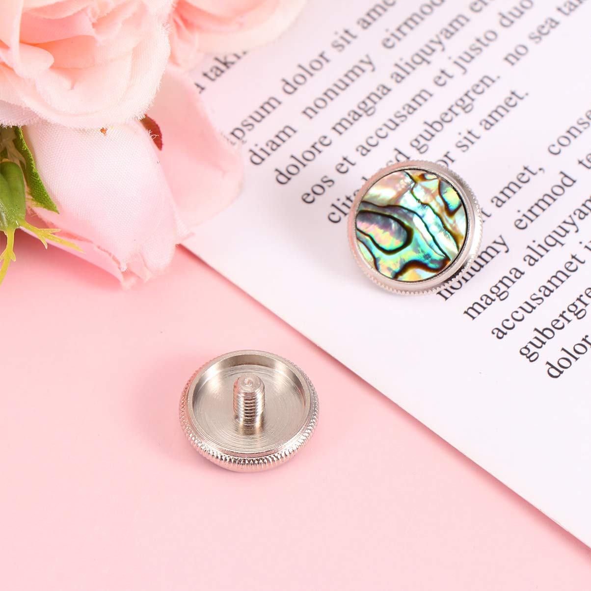 Snapklik.com : 3pcs Trumpet Button Silver Trumpet Shell Finger Buttons ...