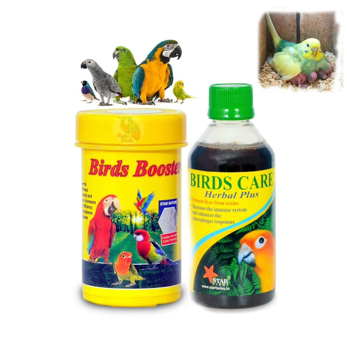 Buy STAR FARMS Bird Booster + Birds Care al 60ml / Release Birds Stress ...