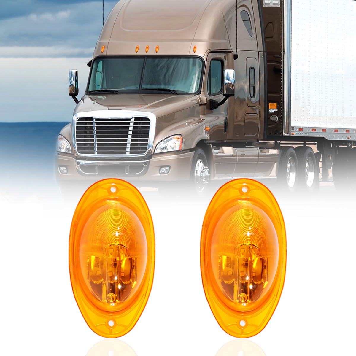 Amazon.com: 2PCS Side Marker Light Fit for Freightliner Cascadia Amber ...