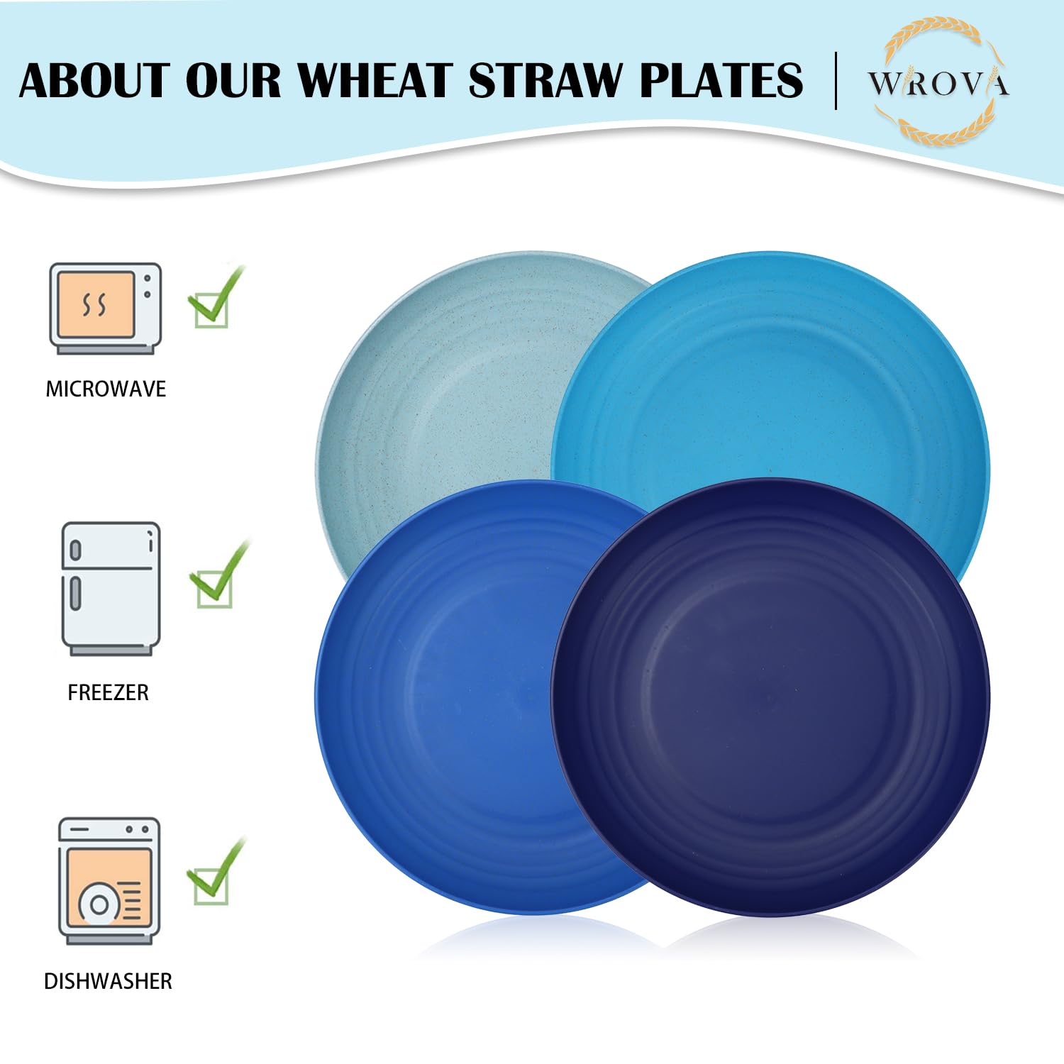 Snapklik.com : Wheat Straw Plates - 10 Inch Unbreakable Dinner Plates ...
