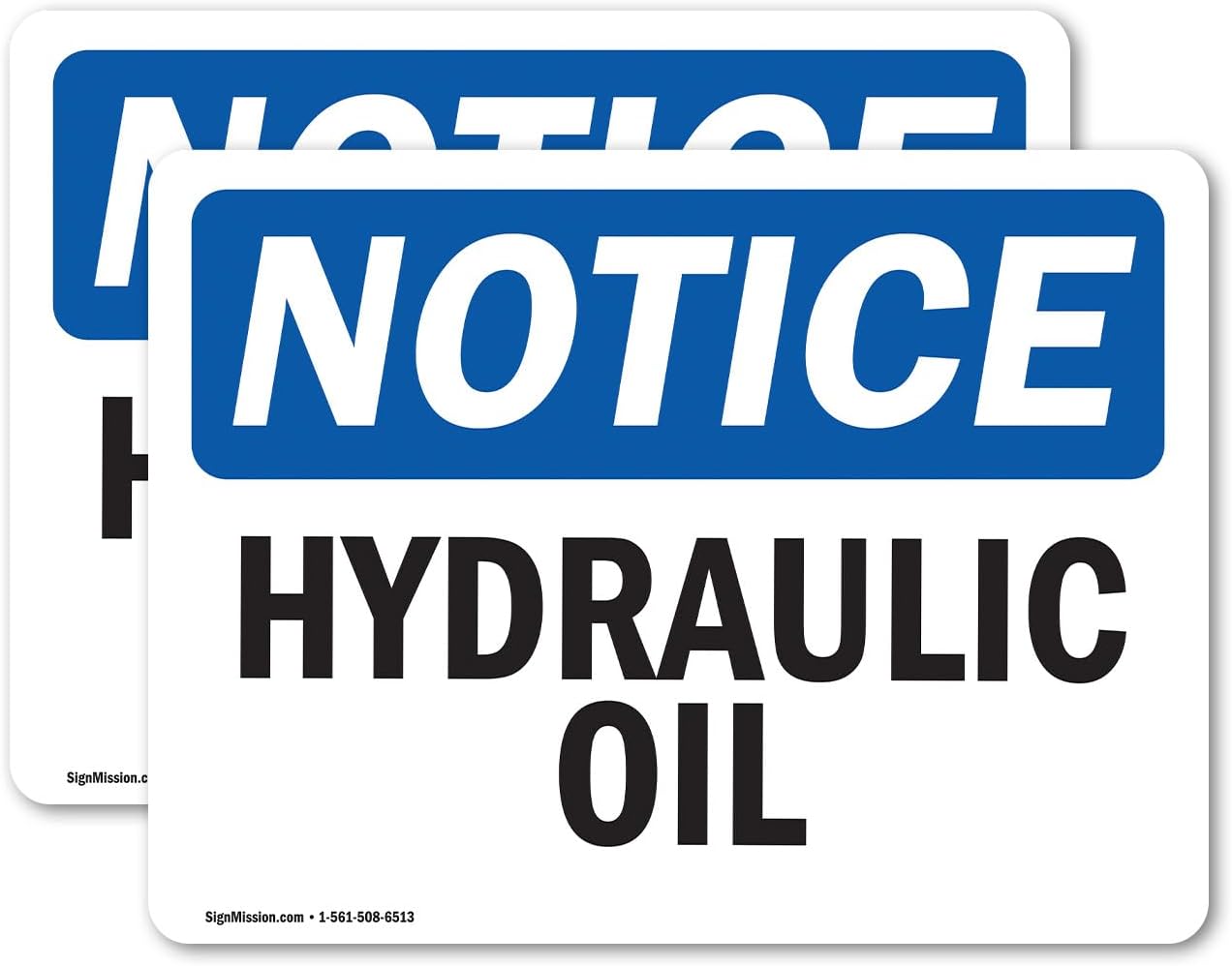 Amazon.com: (2 Pack) Hydraulic Oil OSHA Notice Sign 10 Inch X 7 Inch ...