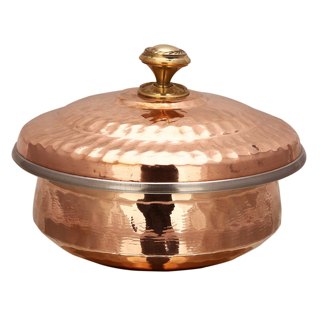 Buy Rustik Craft Pure Copper Hyderabadi Biryani Handi Cooking Pot with ...