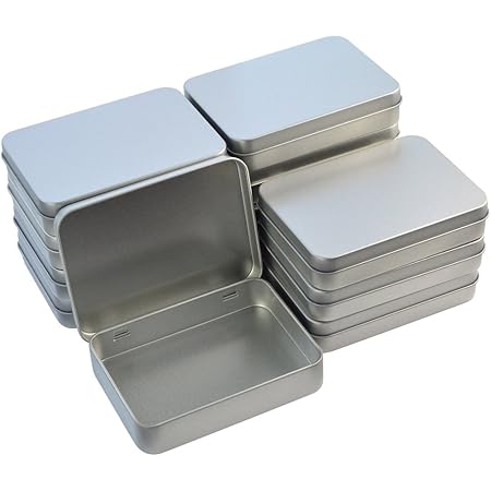 Amazon.com: Tamicy Metal Rectangular Hinged Tins - Pack of 40 Matte ...