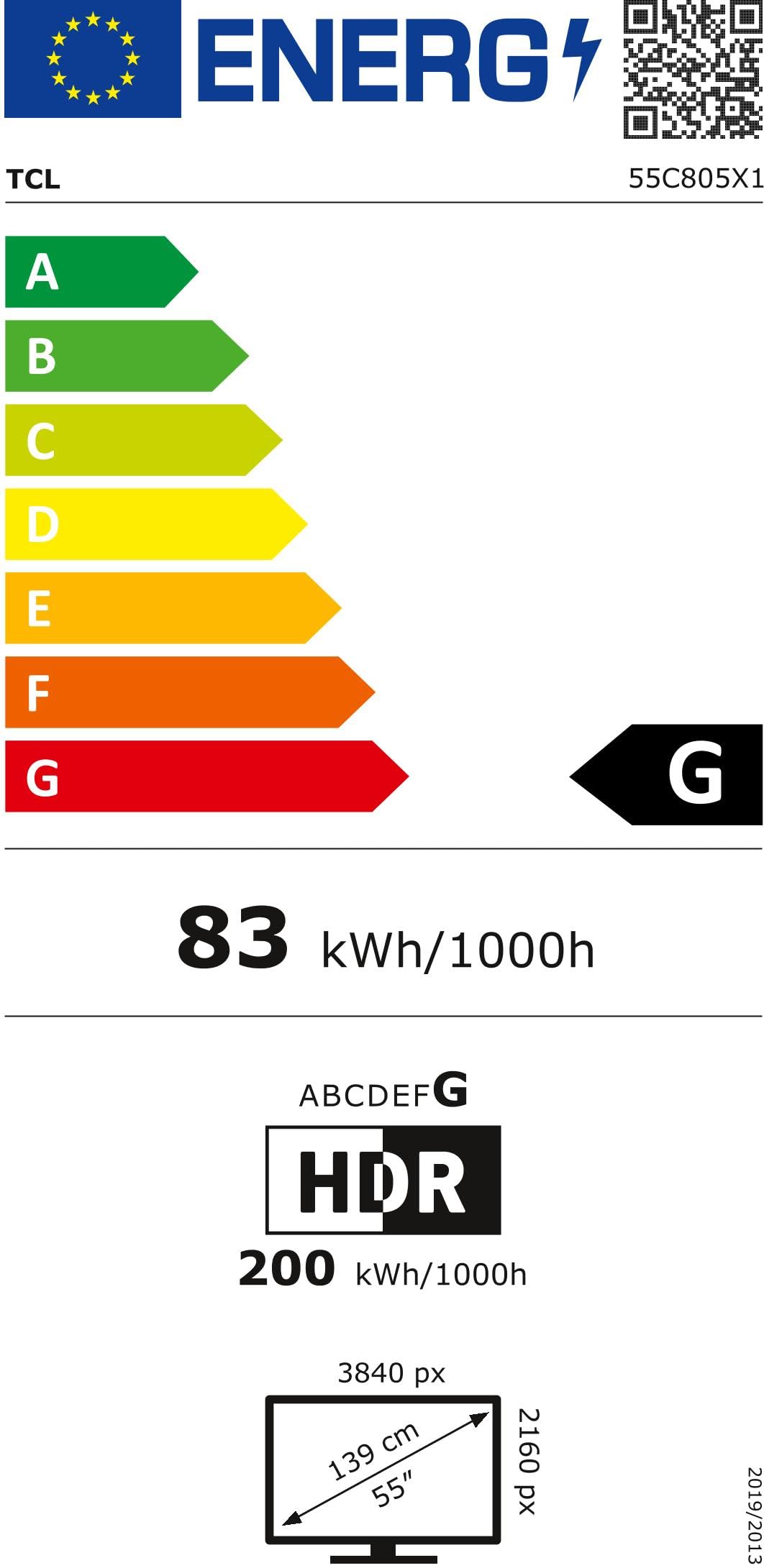 TV QLED Mini LED TCL 55C805 139 cm 4K UHD Google TV Aluminium brossé ...