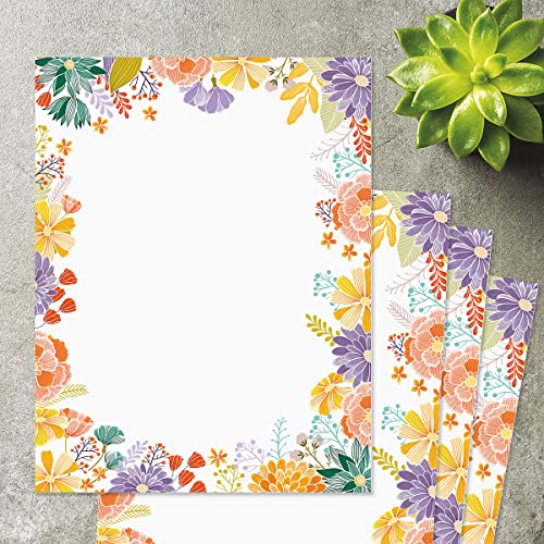 Snapklik.com : Wildflower Frame Floral Letter Papers - Set Of 25 Spring ...