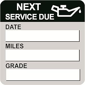 Amazon.com - Oil Change Sticker Static Cling,2inch 60pcs Black Service ...