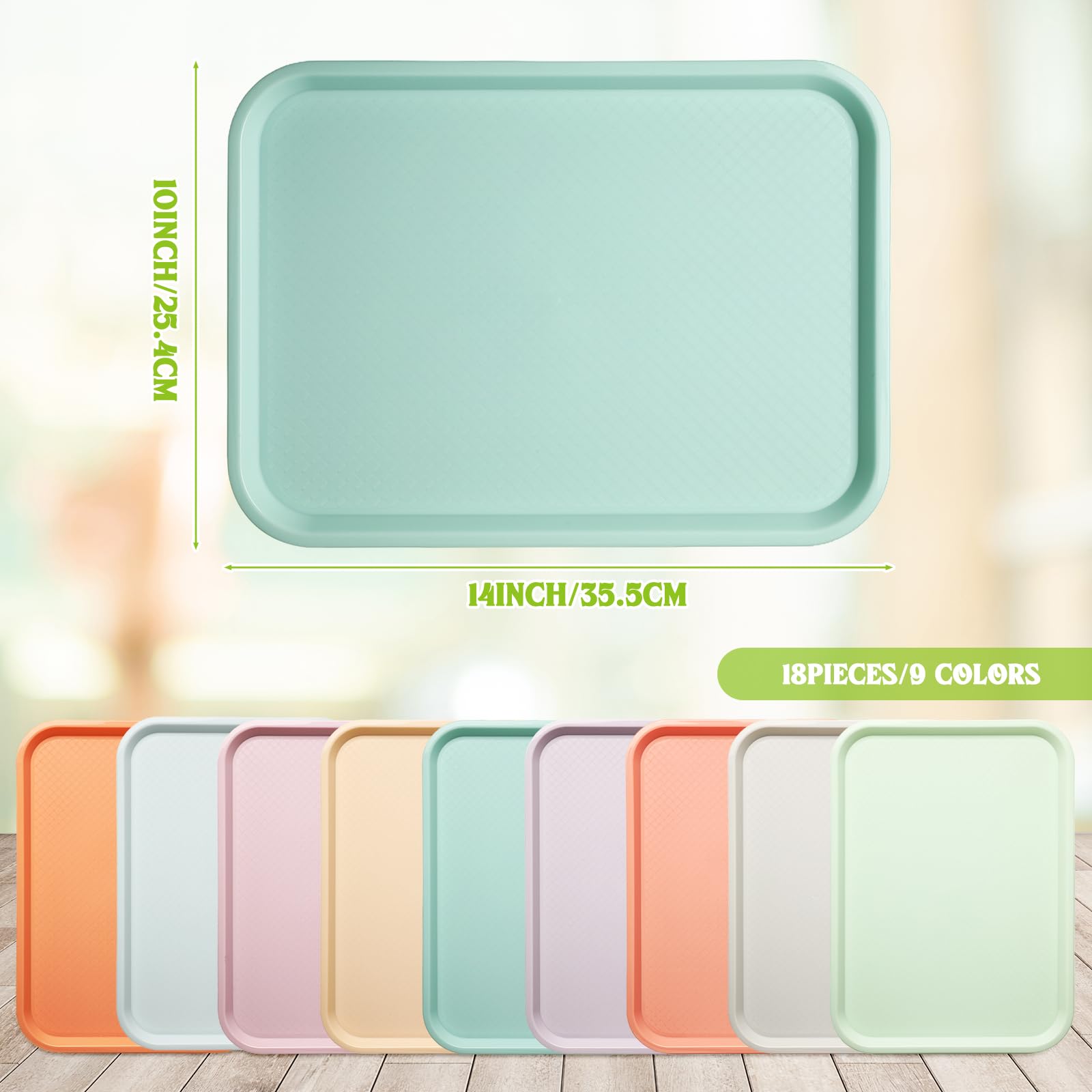 Dandat 18 Pieces Scratch Resistant Basket Weave Plastic Fast Food Trays ...