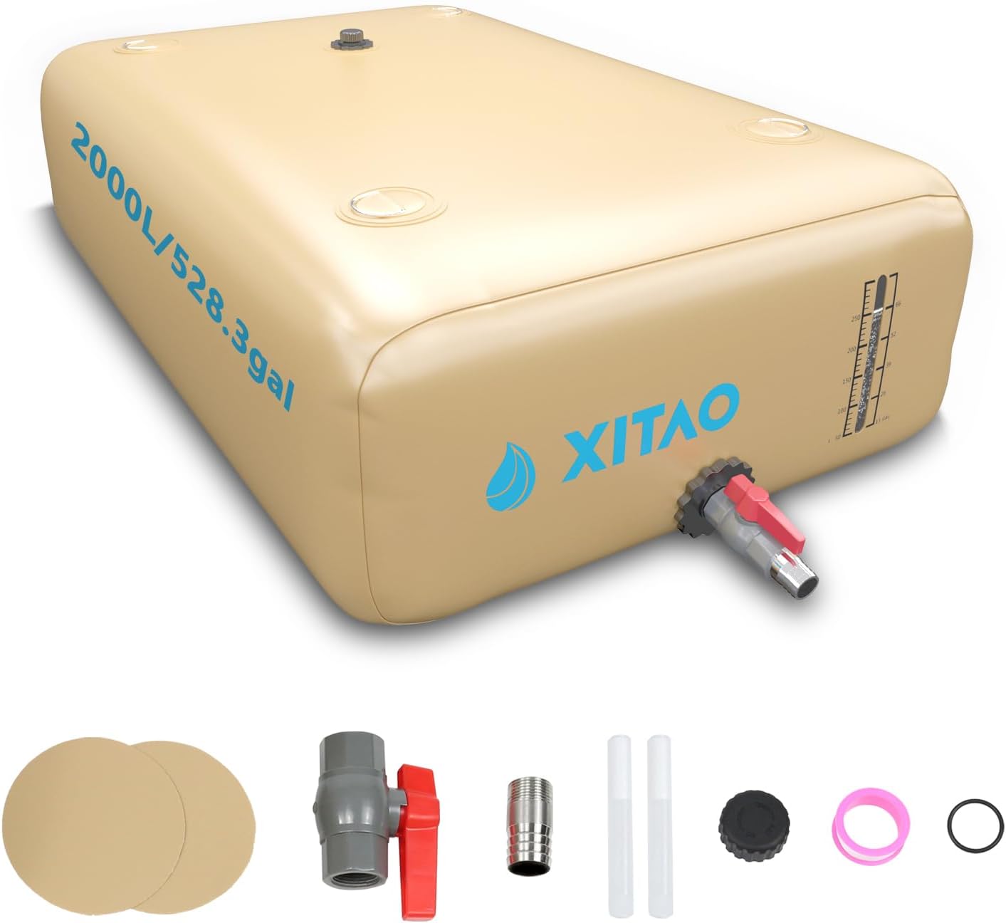 XITAO 528Gal/2000L Water Storage Bladder w/Water Level Indicator, Large ...
