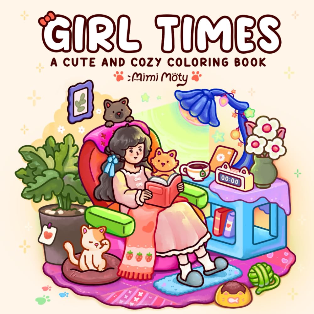 Amazon.com: Girl Times: Cute and Cozy Coloring Book for Adults and ...