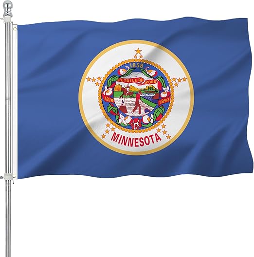Amazon.com : WANSHUNDE Minnesota Flag 3x5 Outdoor Double Sided - Heavy ...