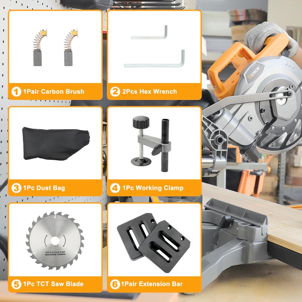 Snapklik.com : Hoteche 8-1/4-Inch Miter Saw 125A Sliding Compound ...