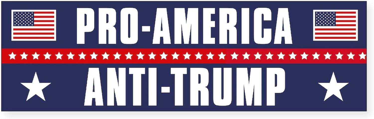 Amazon.com: CafePress Pro America Anti Trump 10"x3" Rectangle Vinyl ...