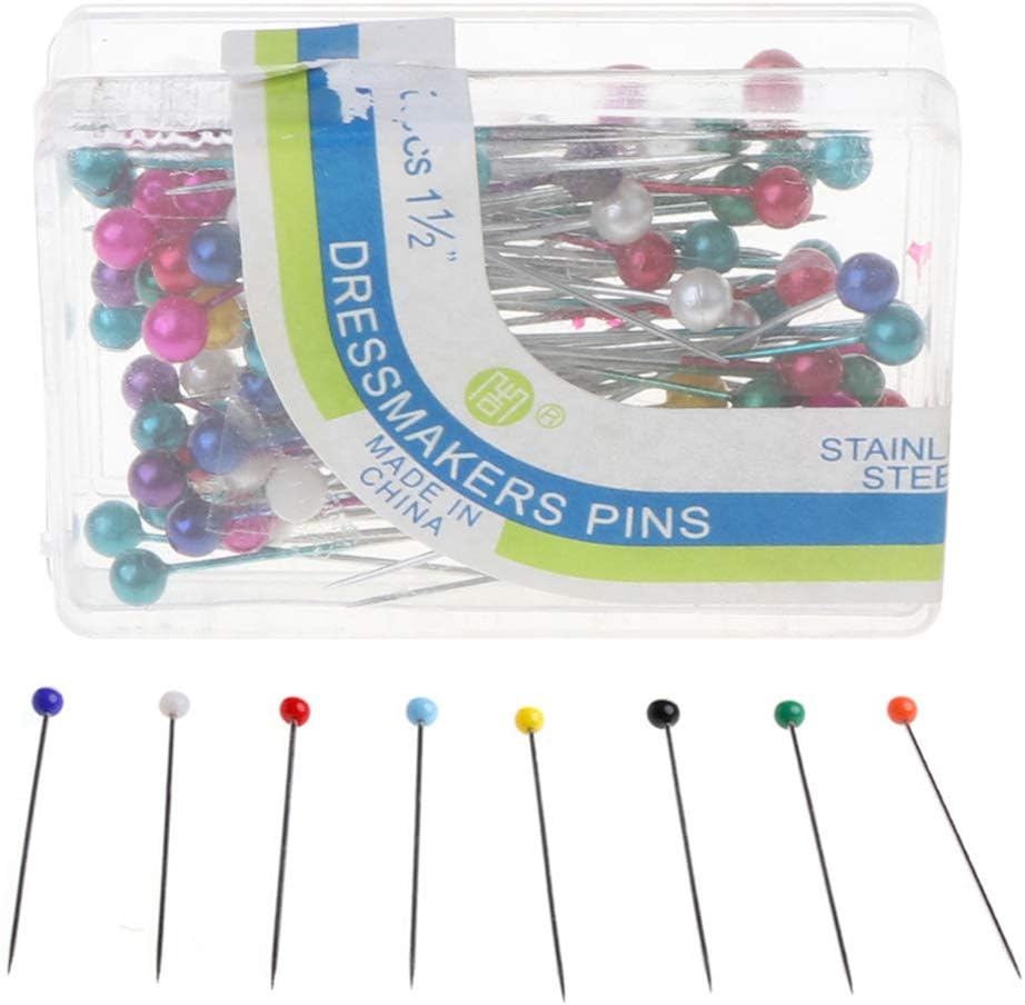 Amazon.com: staol 100Pcs Dressmaking Sewing Pin Straight Pins Round for ...