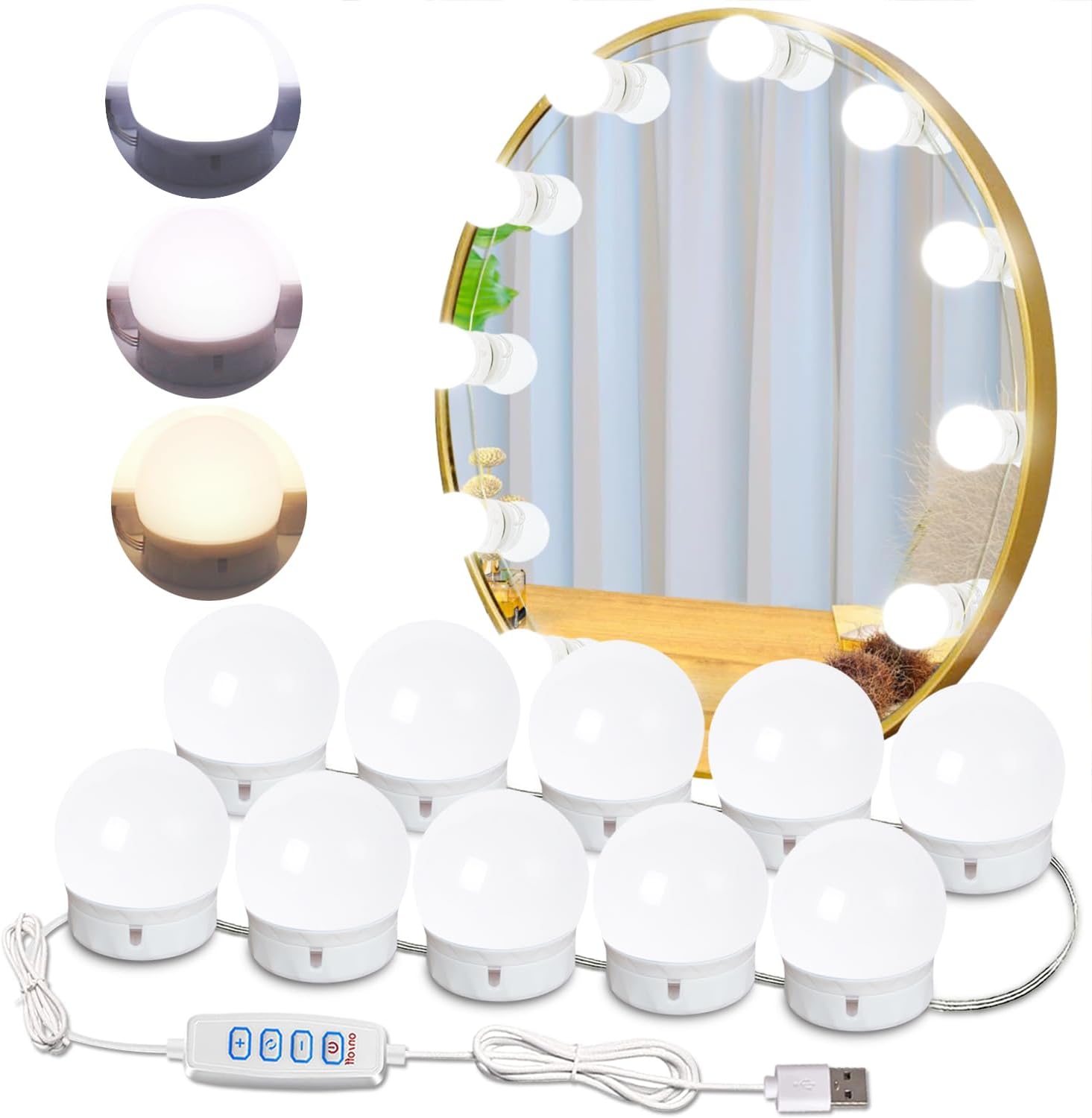 HELOIE Led Vanity Mirror Lights,15 Ft Vanity Lights for Makeup Dressing ...