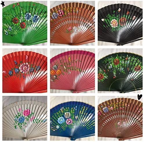 Amazon.com: New Spanish Black Floral Vintage Spanish Folding Fan ...