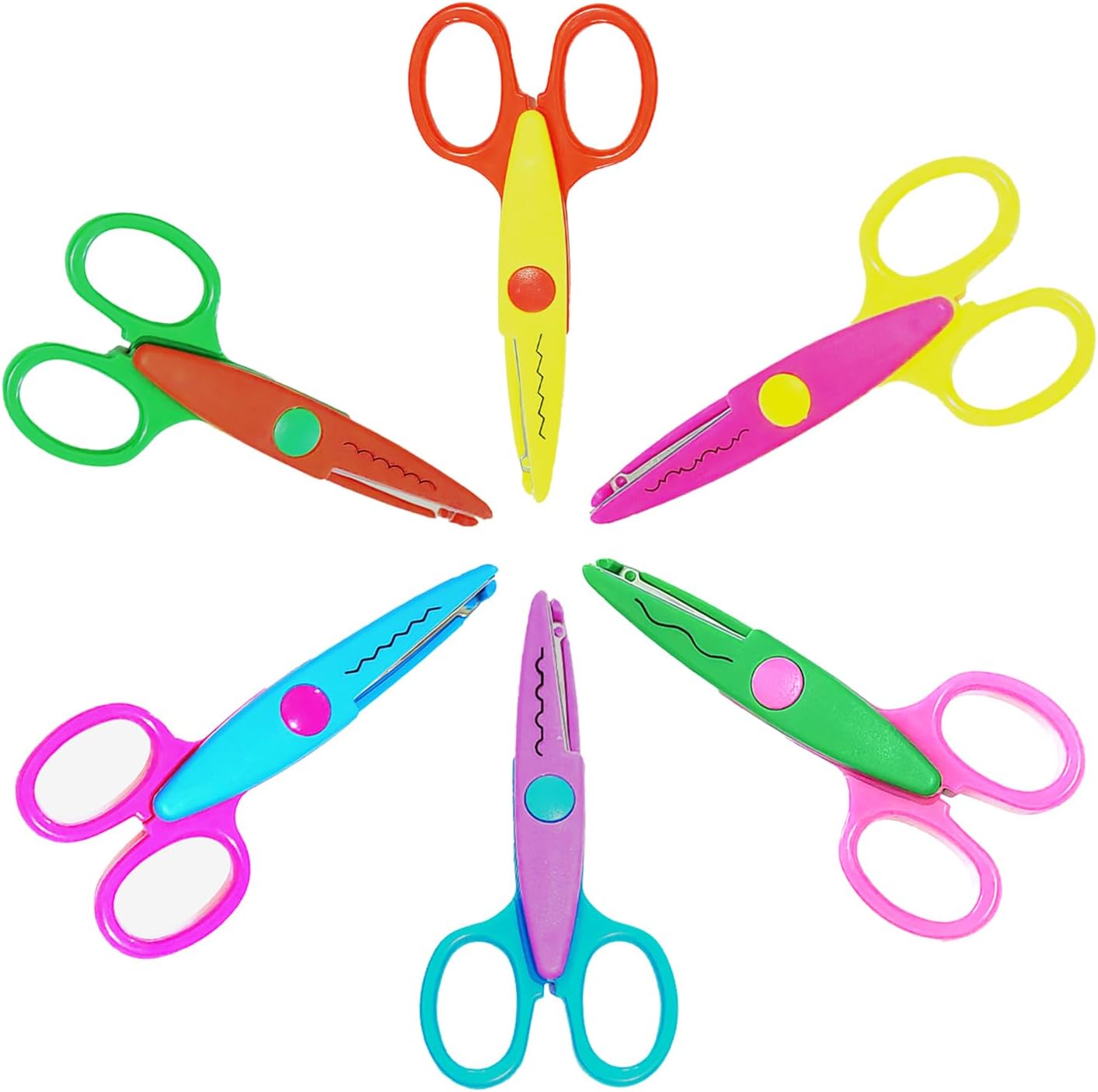 Amazon.com: Craft Scissors Decorative Edge, 8 Pack Craft Scissors, Zig ...