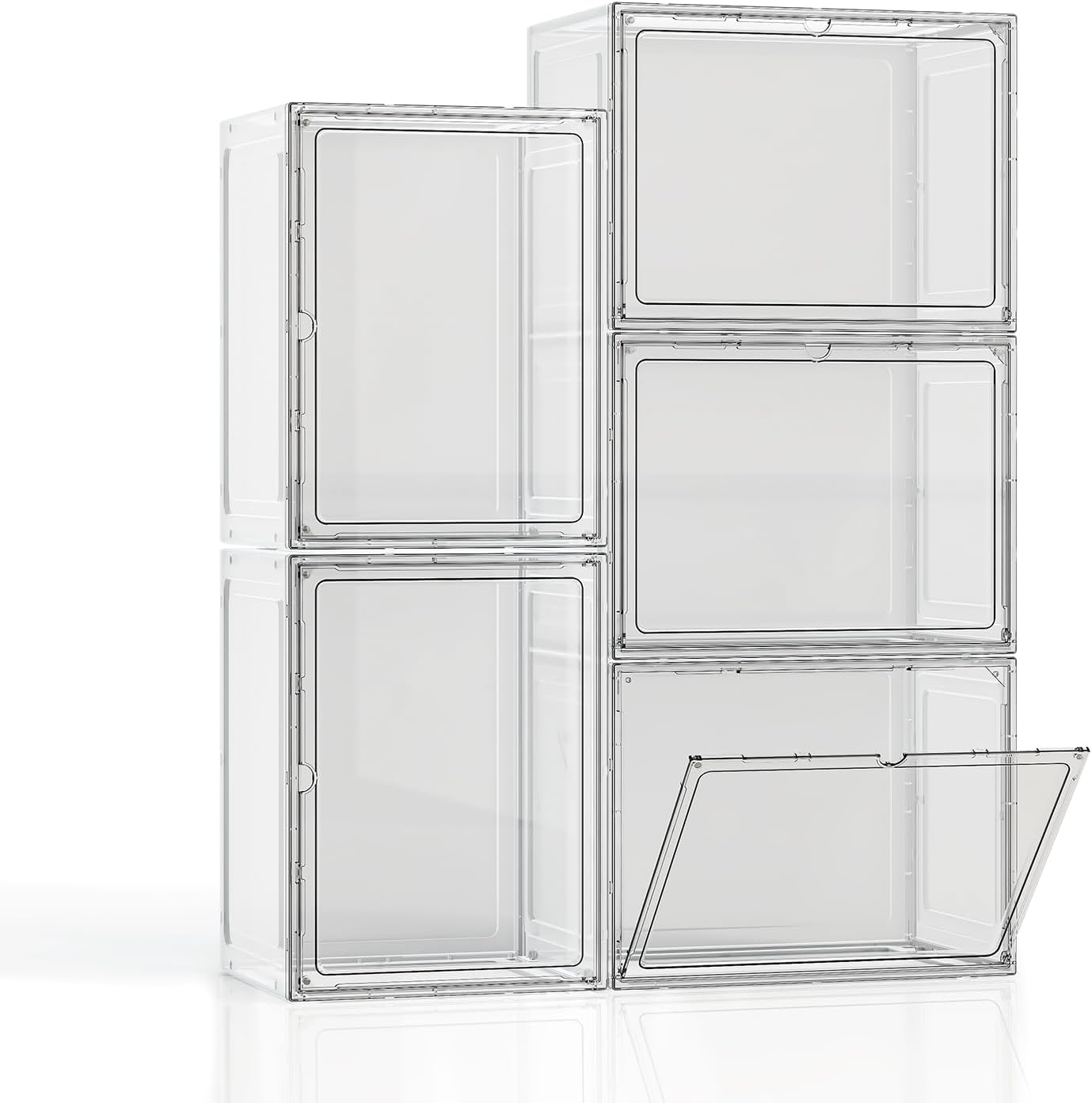 Amazon.com: Stackable Plastic Storage Bins 6-Pack, 11"x8"x3" Stackable ...