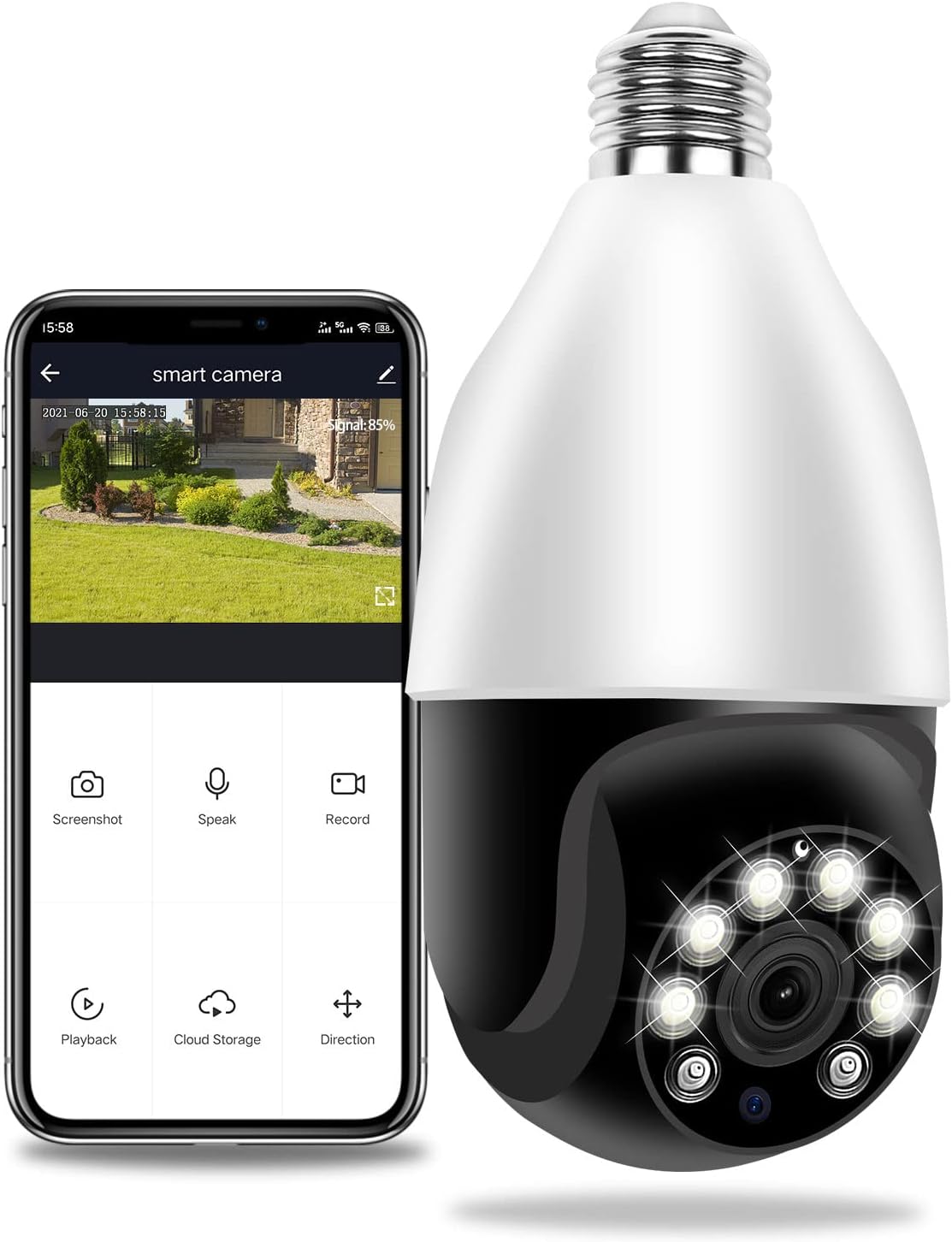 Amazon.com : Outdoor Pan Tilt Security Light Camera, Full HD 2K ...