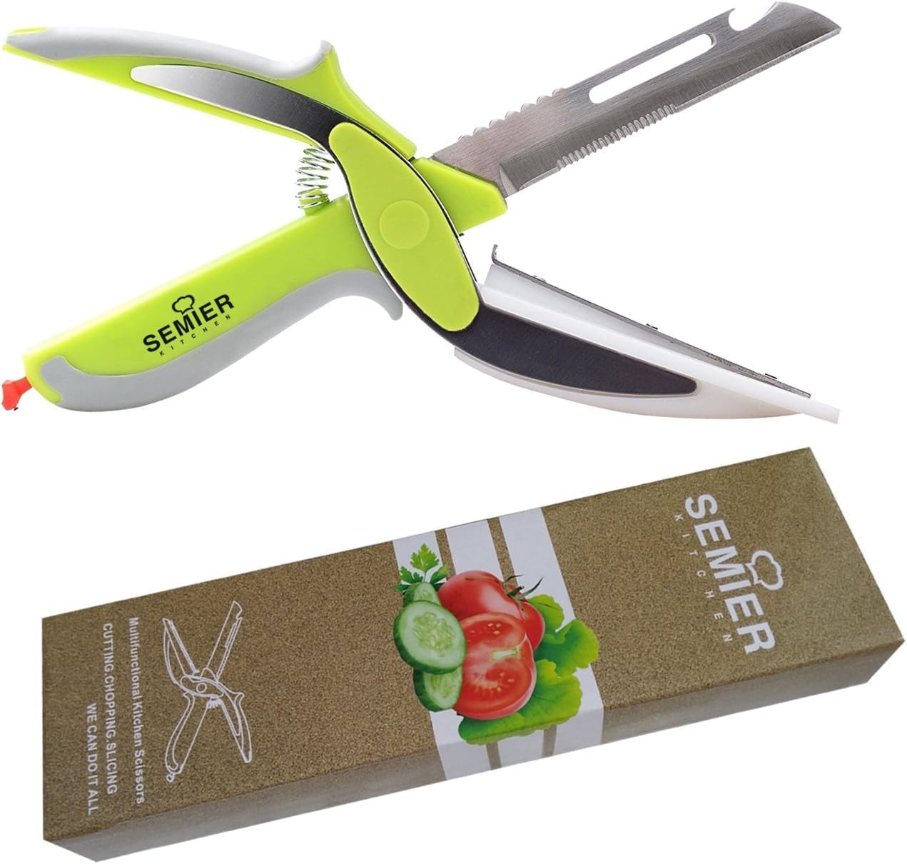 Amazon.com: SEMIER Kitchen Shears Scissors Food Chopper, Fruit Cutter ...