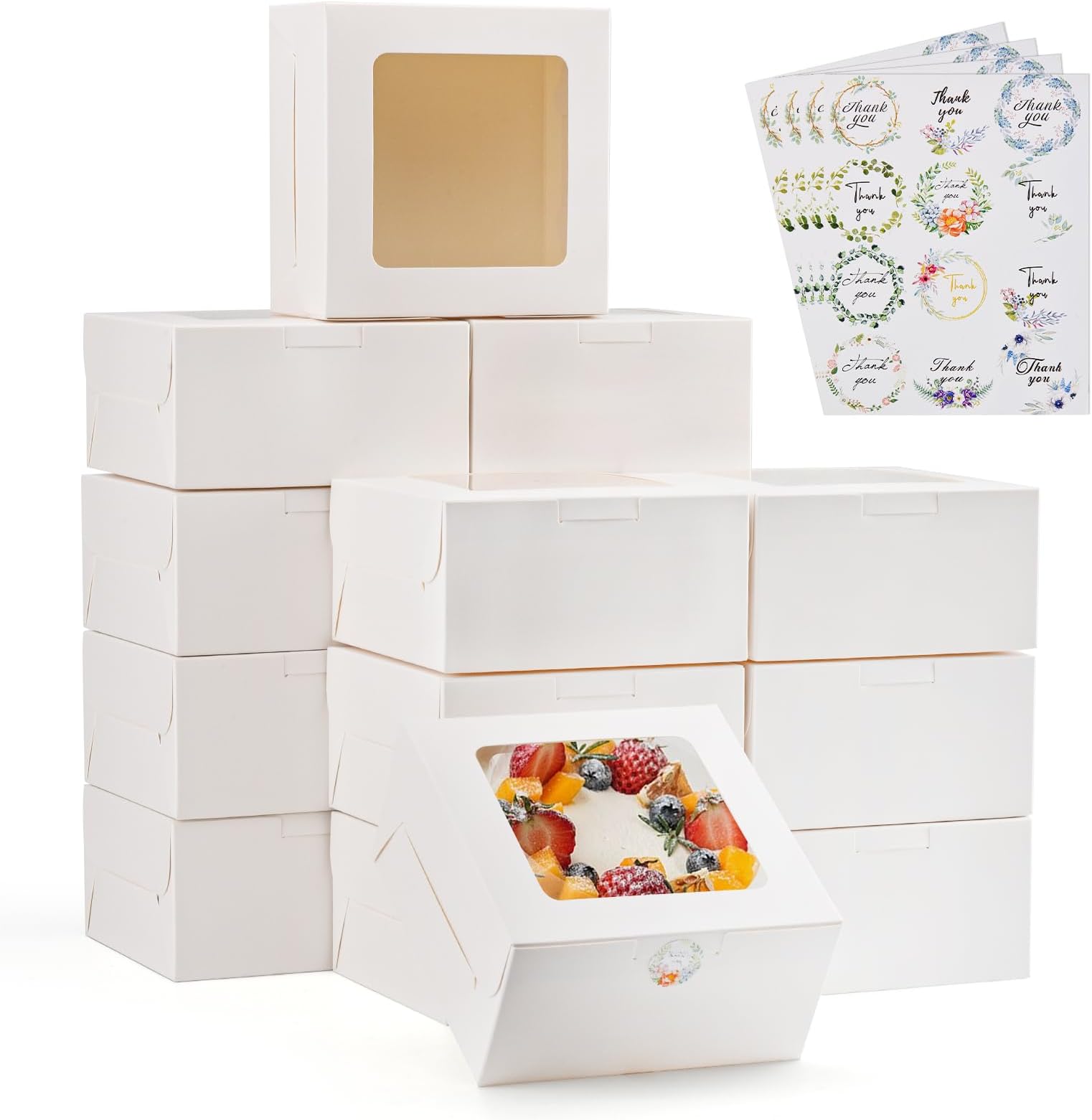 Amazon.com: Cookie Boxes Swiss Roll Cake Box Cake Boxes White Bakery ...