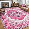 Amazon.com: Noahas Hot Pink 6x9 Area Rugs for Living Room, Vintage ...