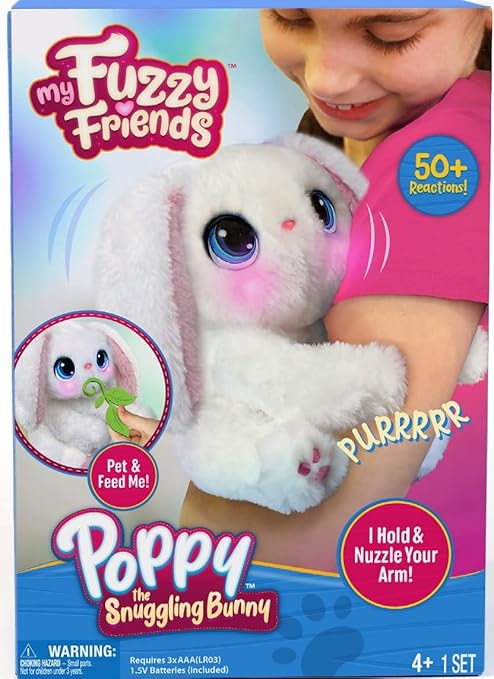Amazon.com: My Fuzzy Friend Poppy The Snuggling Bunny,White : Toys & Games