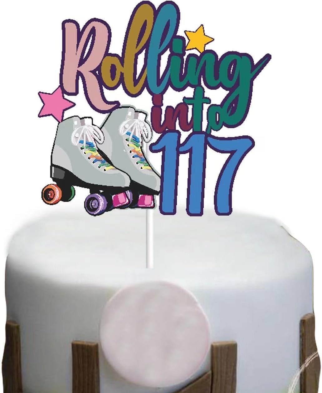 Amazon.com: Rolling into 12 Cake Topper Roller Skate Happy 12th ...