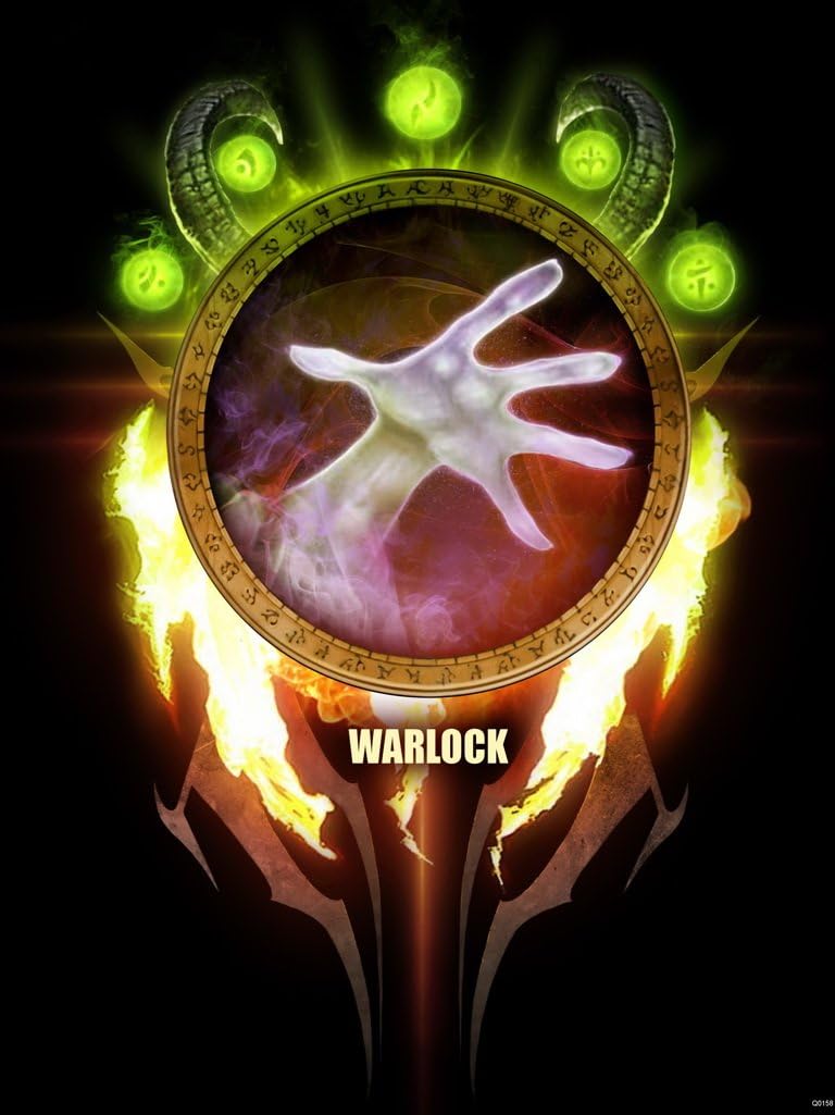 Amazon.com: World of Warcraft Class Warlock Emblem Banner Flag Fan Art ...