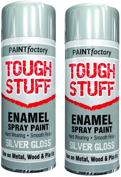 Interior and Exterior Enamel Paint Tough and Hard Wearing 'Silver Gloss ...