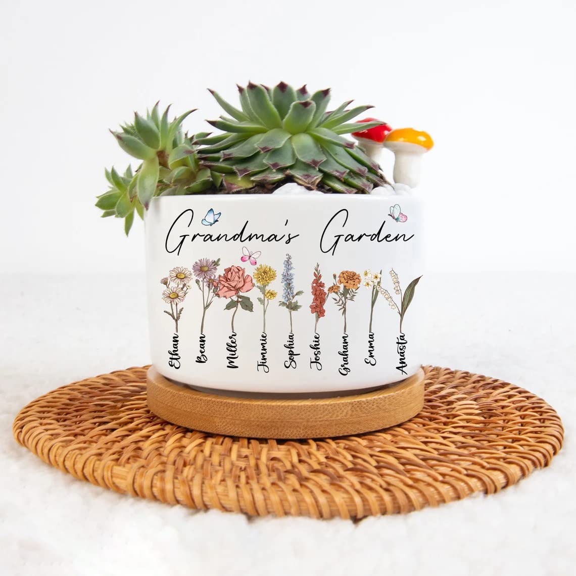 Amazon.com: NAZENTI Custom Birth Month Flower Mom's Garden Plant Pot ...