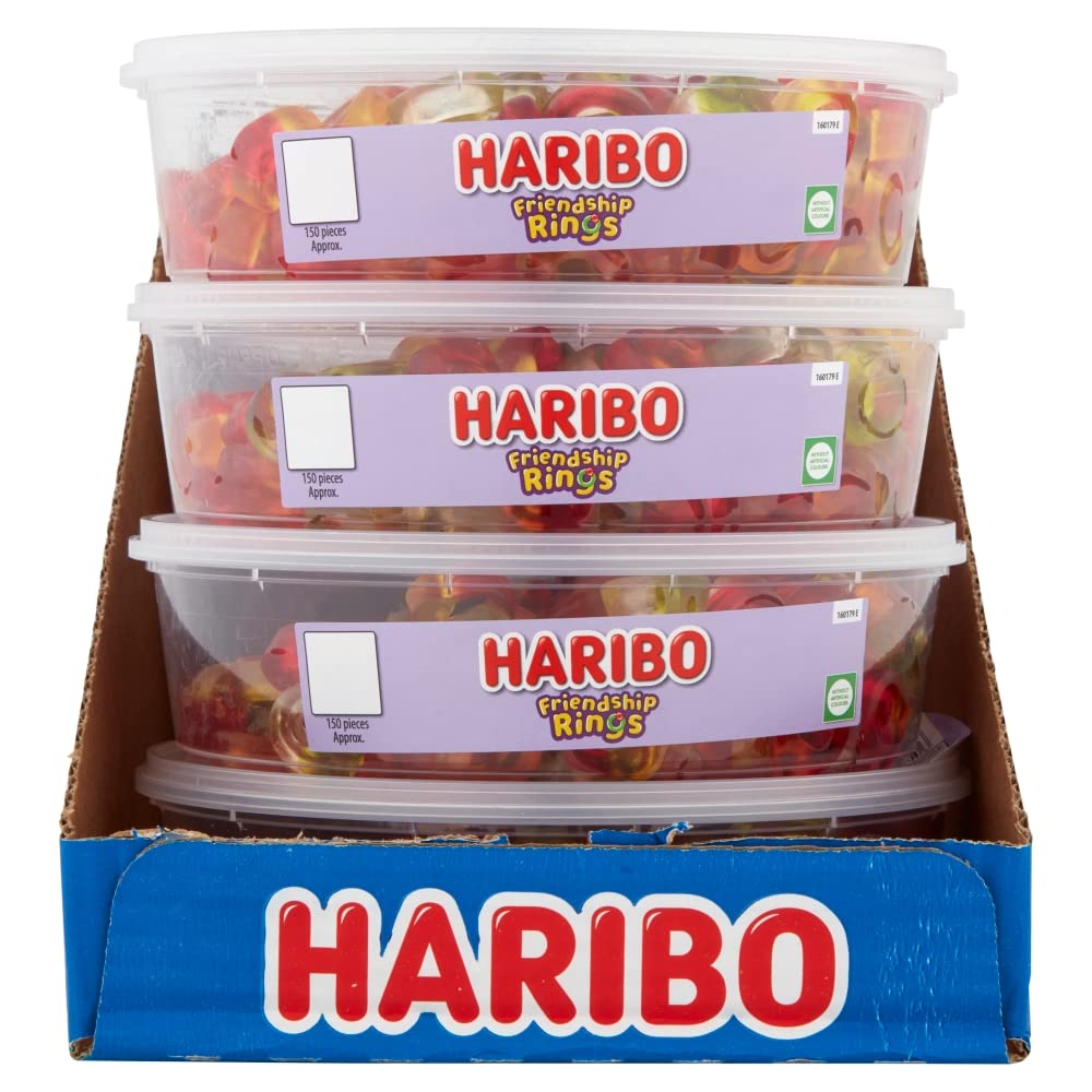 HARIBO Friendship Rings 8 x 150 Pieces (480g) Sweets Tub Case : Amazon ...