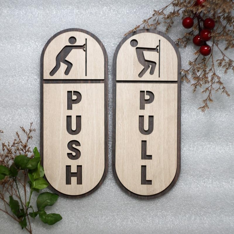 MustHome Push Pull Stickers for Glass door | Self Adhesive | Wooden ...
