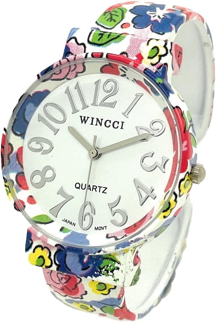 Wincci Ladies Elegant Floral Flower Metal Bangle Cuff Fashion Watch ...