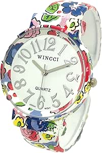 Wincci Ladies Elegant Floral Flower Metal Bangle Cuff Fashion Watch ...
