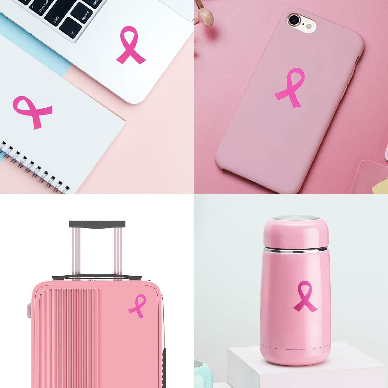 Buy 288pcs Die Cut Pink Ribbon Stickers Breast Cancer Awareness ...