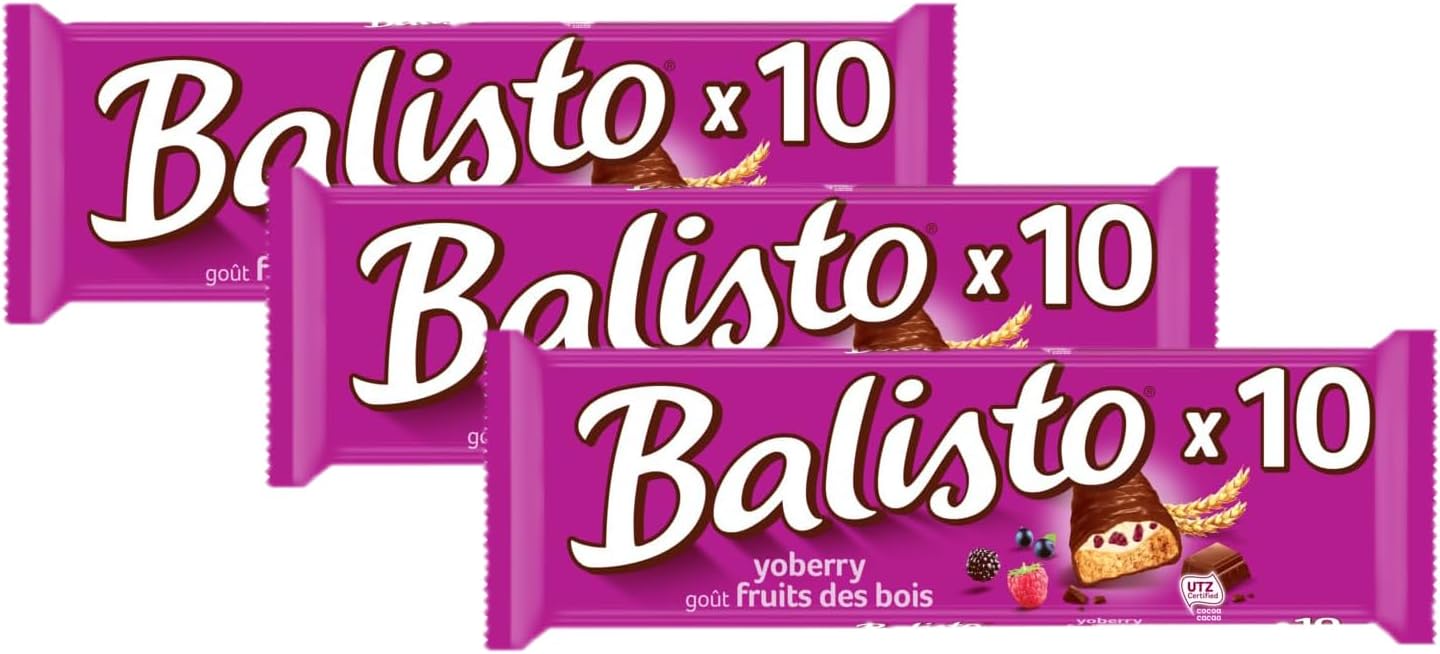 BALISTO - Chocolate and biscuit cereal, milk and forest fruit bars - 10 ...