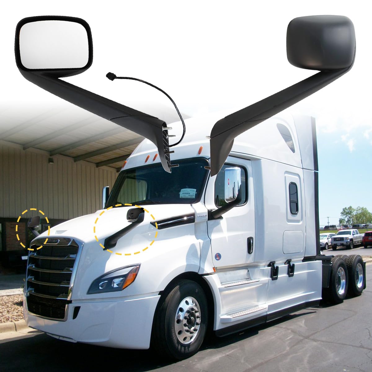 Amazon.com: Hood Mirror for FREIGHTLINER CASCADIA, Heated Hood Mirror ...