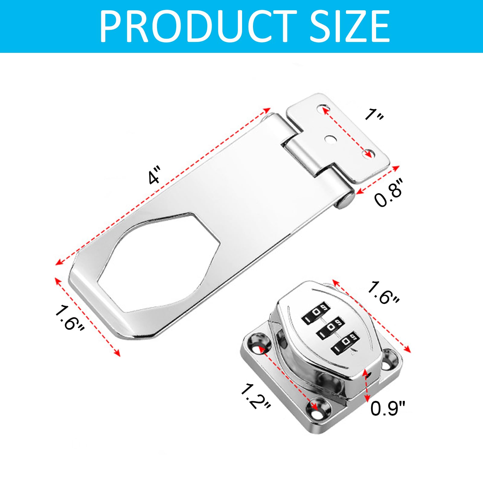 Snapklik.com : Mechanical Password Rotary Hasp Locks, 3 Digit Keyless ...
