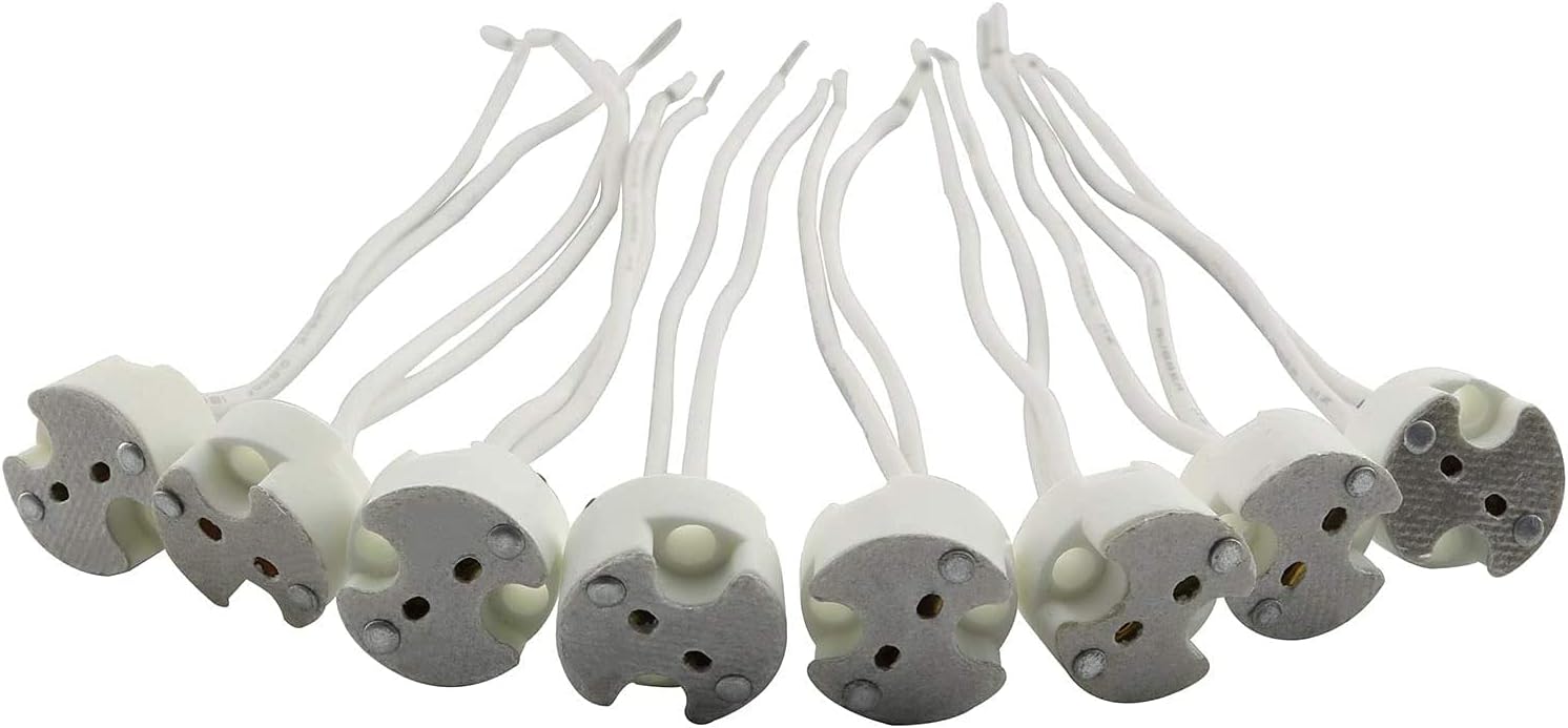 12" MR16 Halogen Socket W/Round Cover G4 GX5.3 GY6.35 Base - Amazon.com