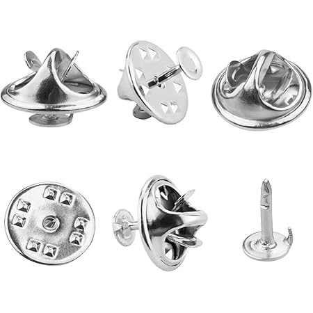 60 Pairs Tie Tack Pin Backs with Blank Pins, 30 Sets Metal Butterfly ...