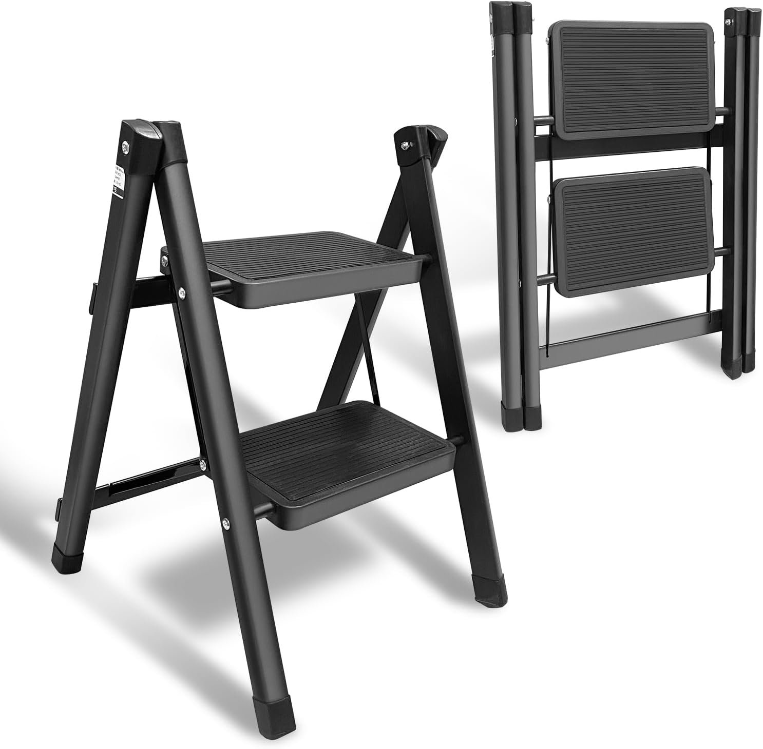 Amazon.com: YANZIE Step Ladder 2 Step Folding Stool with Wide Anti-Slip ...