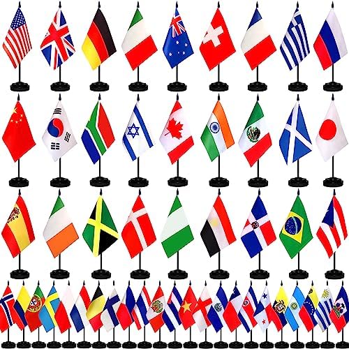 Amazon.com: TSMD 202 Countries International World Desk Flags Set Small ...