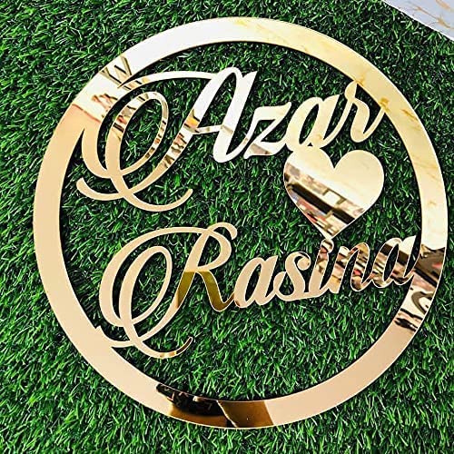 Buy Craft360 Personalized Round Shaped Name Plate Acrylic Couple Name ...