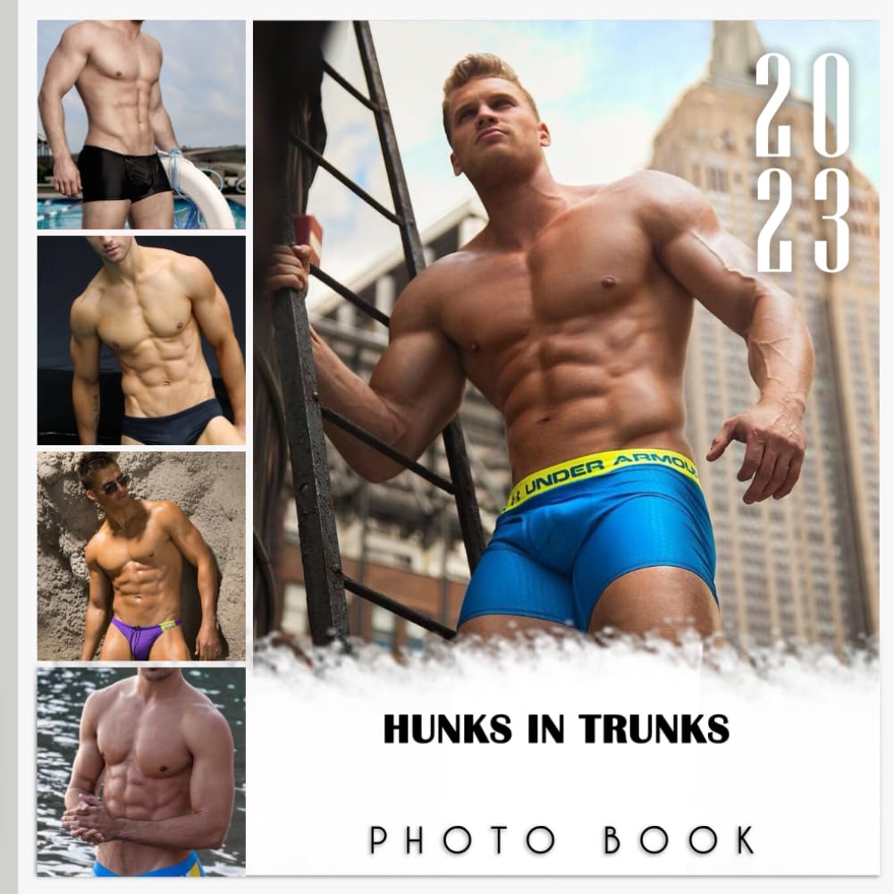 Hunks In Trunks Photo Album Book: Sexy Erotic Picture White Elephant Gag Gifts Adult Photo Album ...
